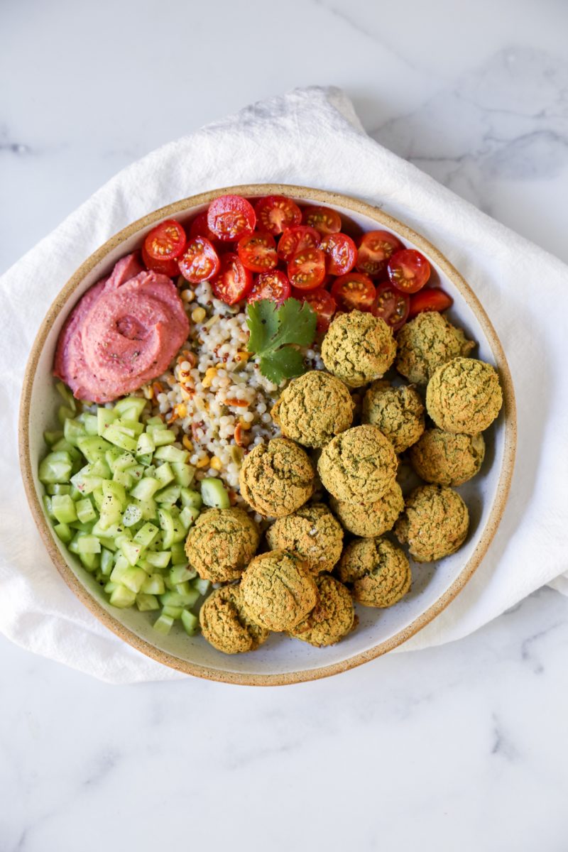 Vegan Falafel Bowl with Beet Hummus - The Plant Collective