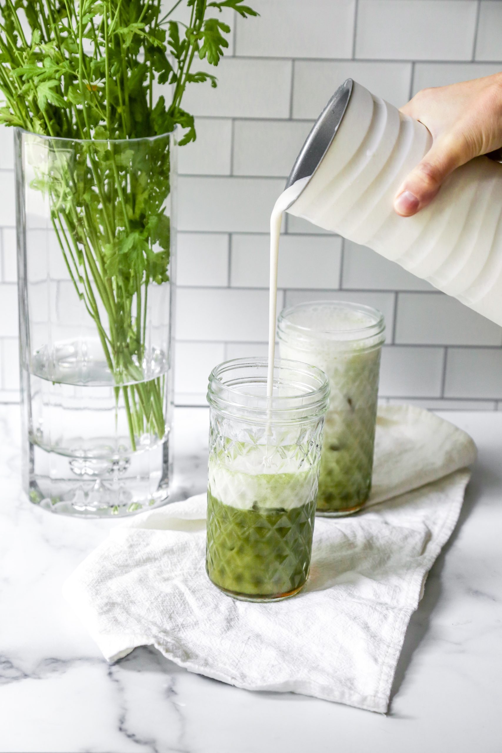 Plant-Based Iced Matcha Chai Latte - The Plant Collective