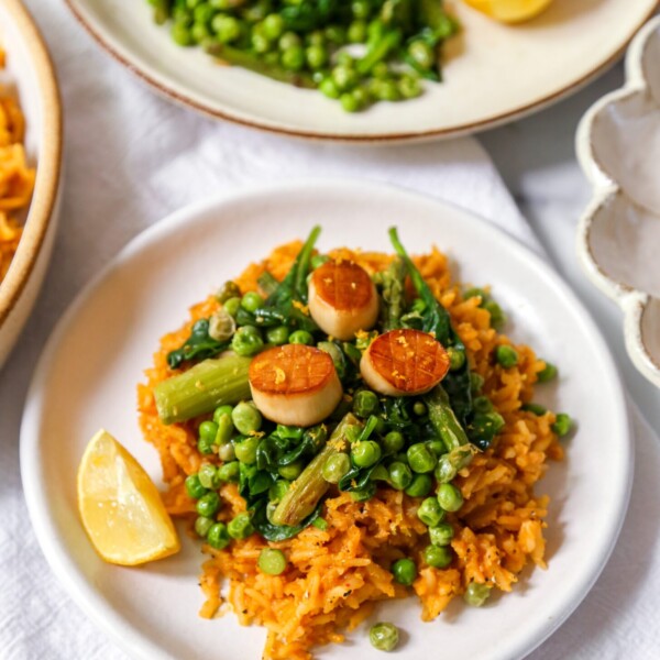 Spanish Rice with Vegan “Scallops” and Spring Vegetables - The Plant ...