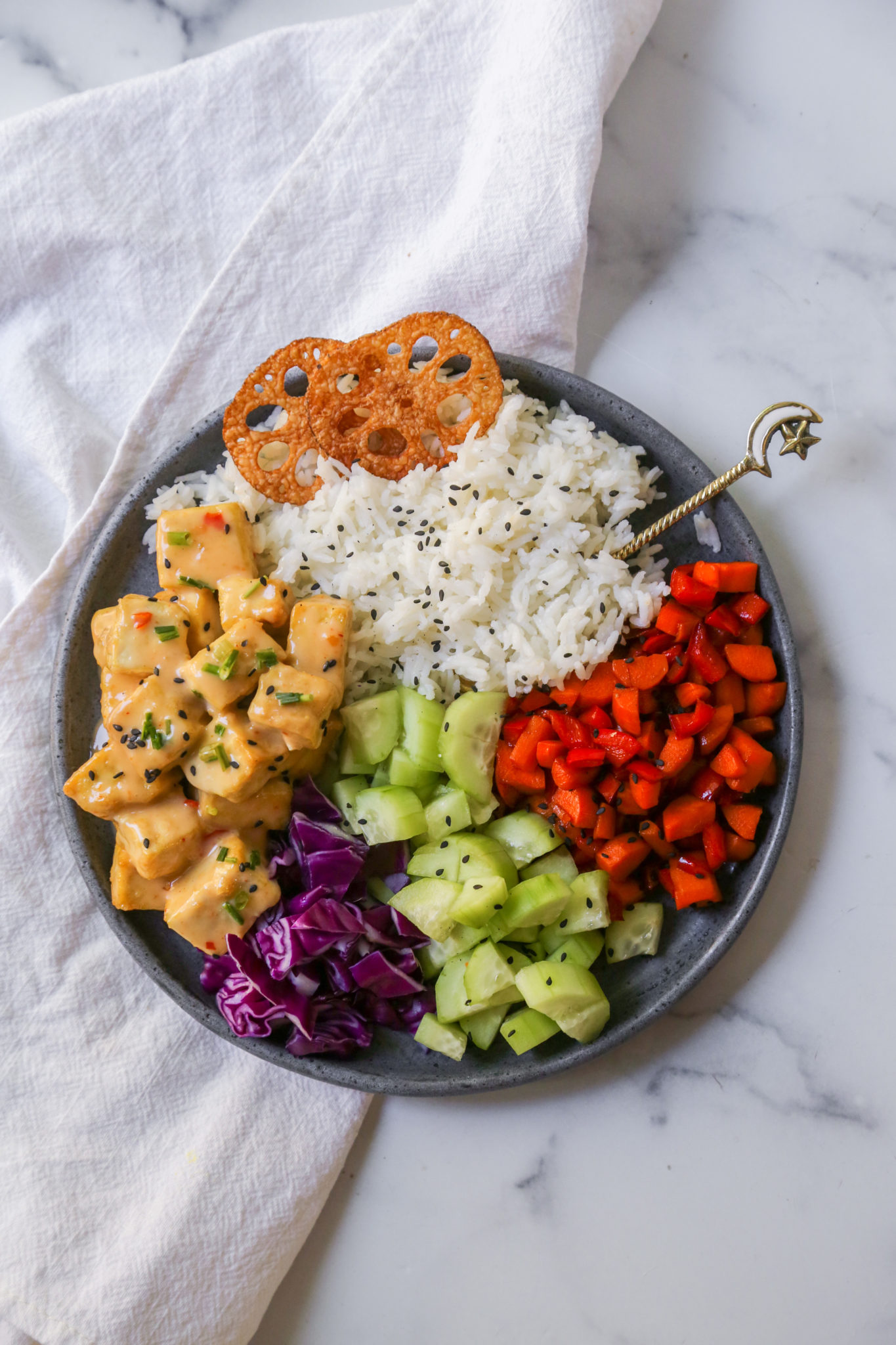 Vegan & Low FODMAP Crispy Rock Tofu Bowl - The Plant Collective