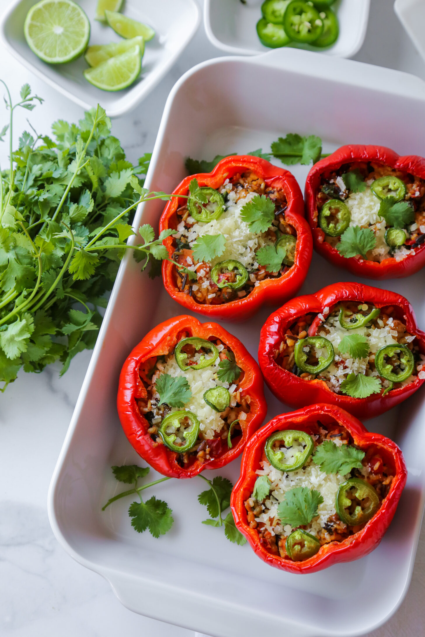 Stuffed Red Bell Peppers - Vegan & Low FODMAP - The Plant Collective