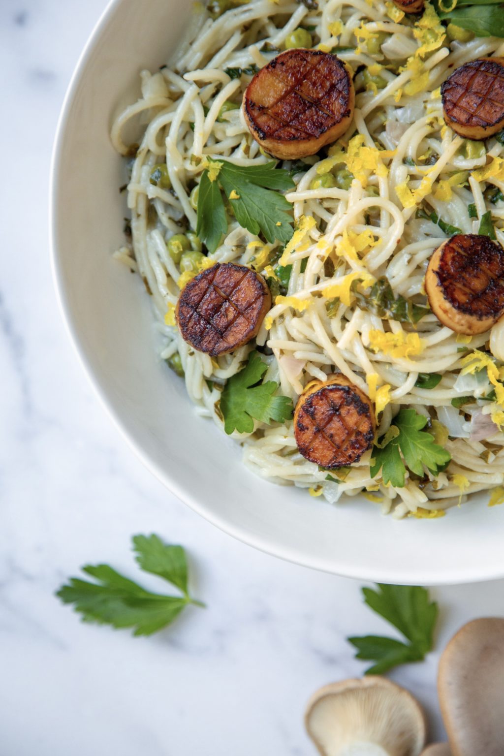 Vegan Seafood Pasta with "Scallops" - The Plant Collective