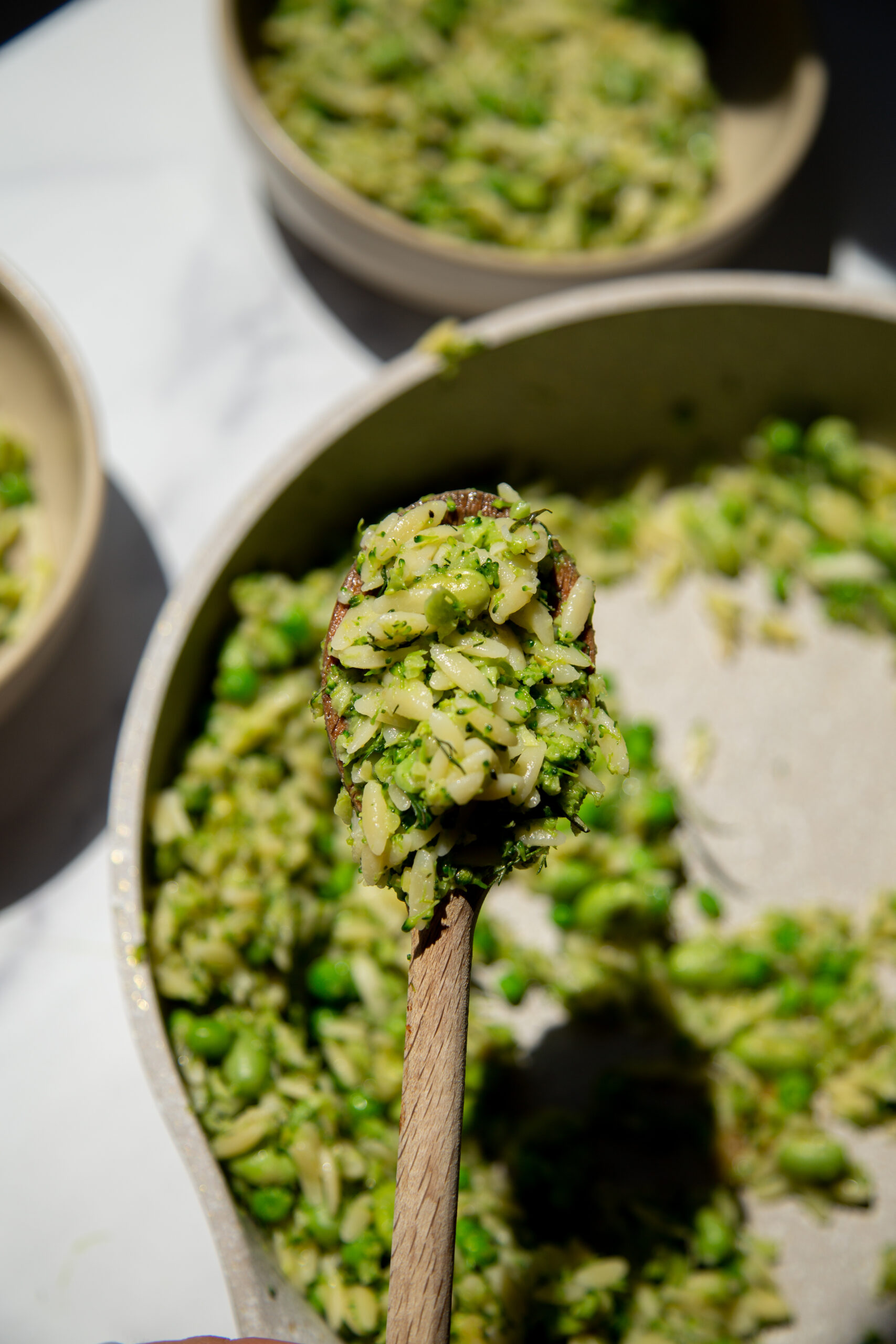 Vegan Spring Pea Orzo - The Plant Collective